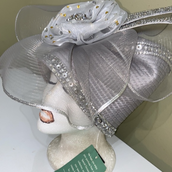 Whittall & Shon | Accessories | Stunning Silver Church Dress Hat By ...